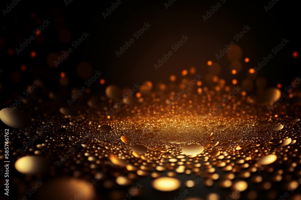 Glittering Gold Dust Background on a dark background with gold ...