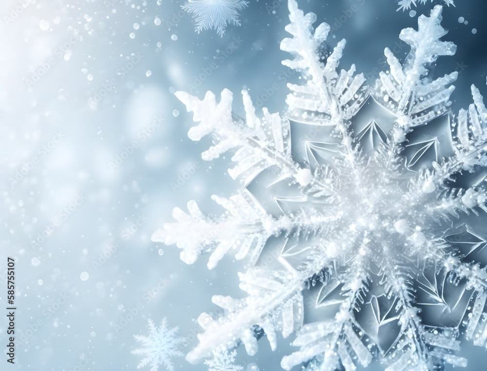 Snowflake Festive Background. Beautiful, Icy Winter Banner Celebrate ...
