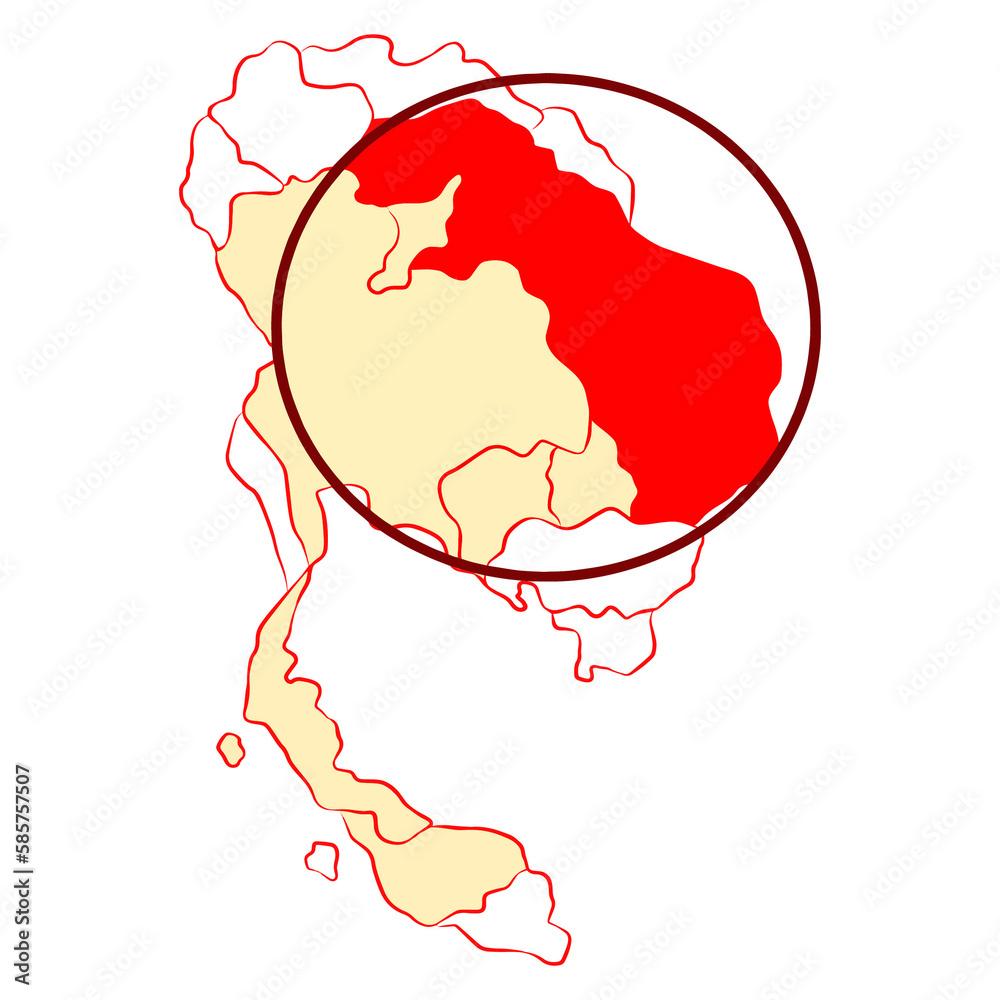 Map of Thailand in the past, in each period from King Rama 1 to 9 Stock ...