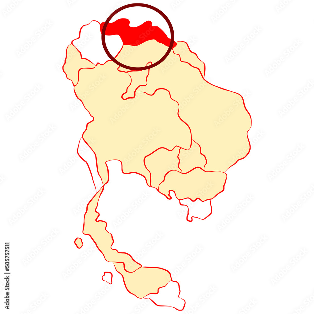 Map of Thailand in the past, in each period from King Rama 1 to 9 Stock ...