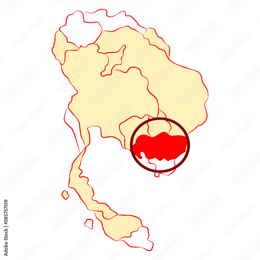 Map of Thailand in the past, in each period from King Rama 1 to 9 Stock ...