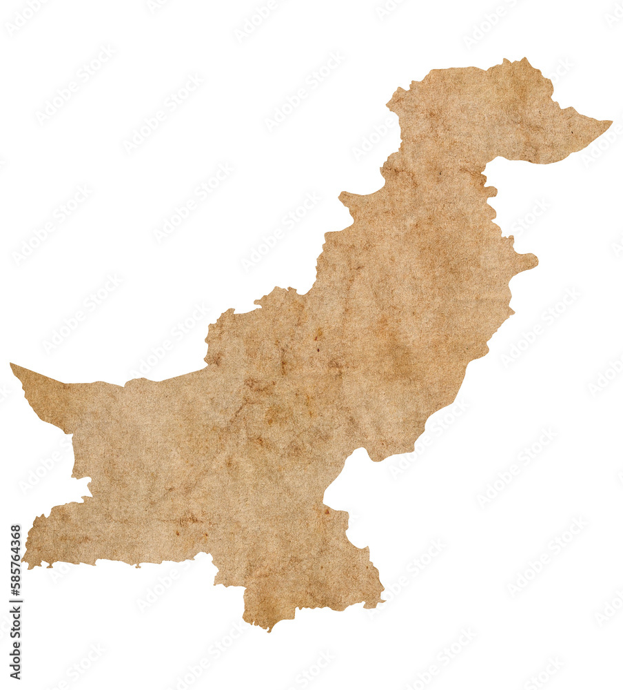 map of Pakistan on old brown grunge paper Stock Illustration | Adobe Stock