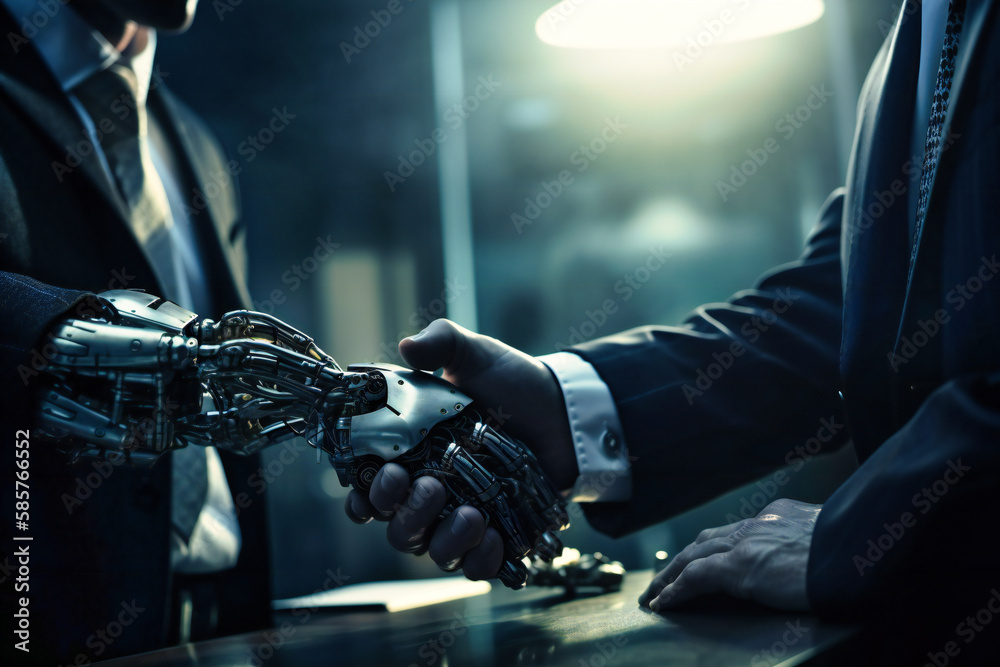 Demonstrating the seamless integration of technology and humanity, a ...