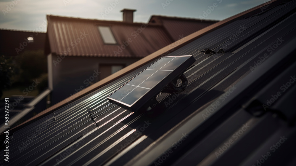 Renewable Energy: An Incredibly Detailed Photo of Solar Panel on Roof ...