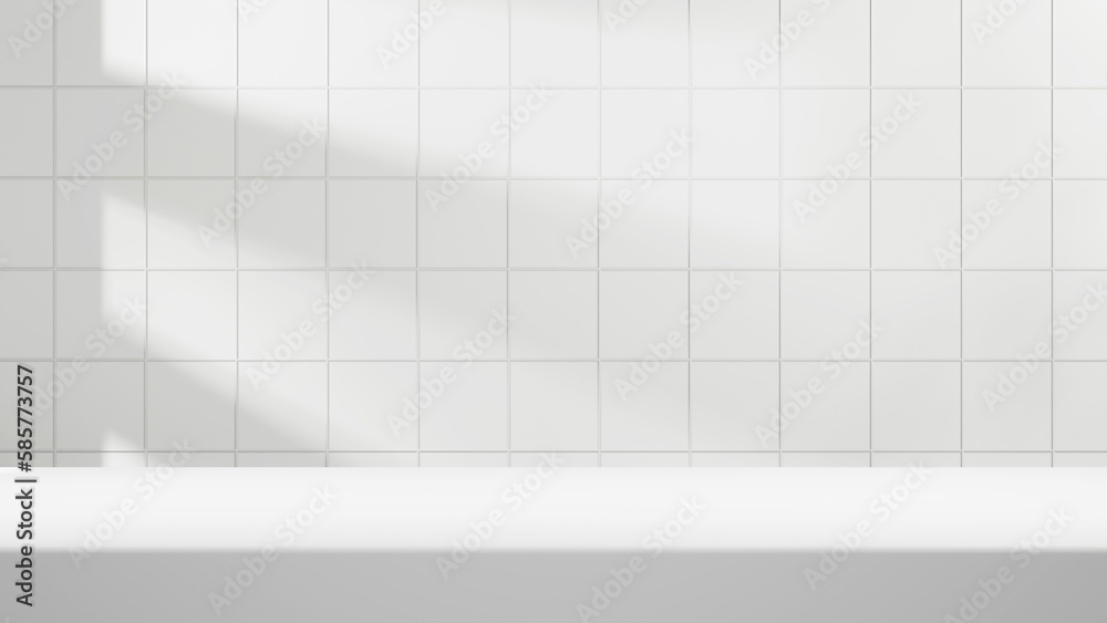 white table background podium stage for text design and products, white ...
