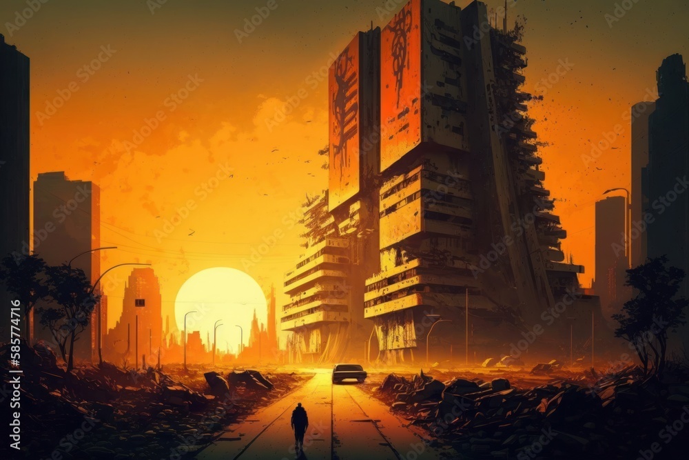 AI-Generated Dystopian City: A Stock Photo by Jeff A Menges Featuring ...