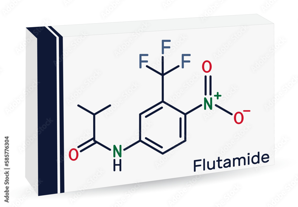 Vetor de Flutamide molecule. It is is antiandrogen used for locally ...