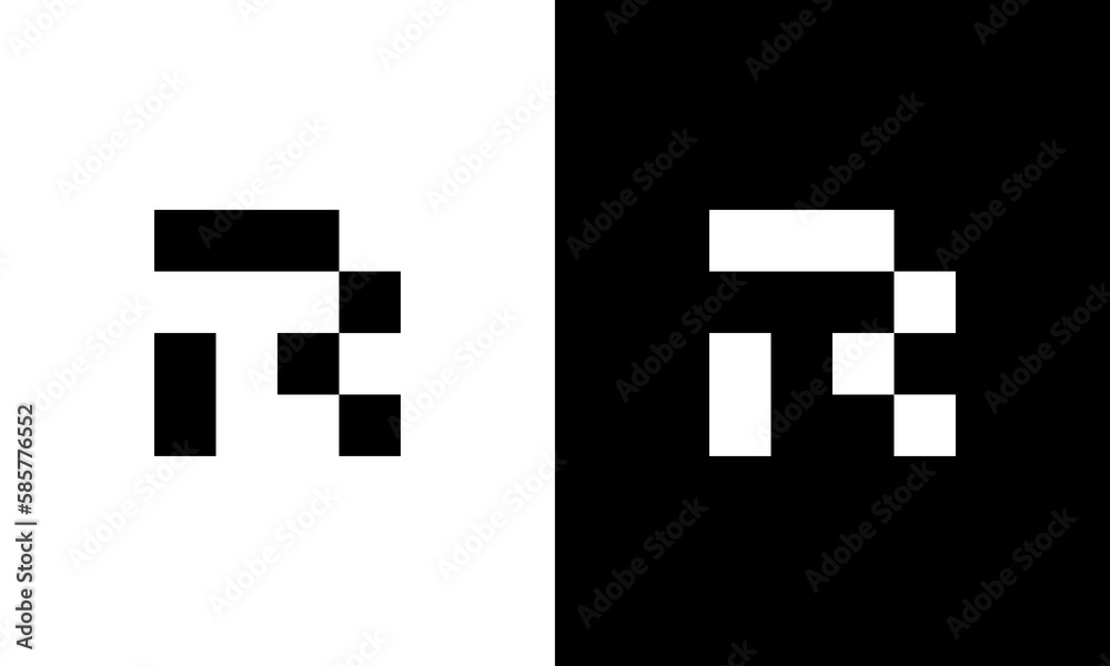letter symbol R pixel art abstract modern logo Stock Vector | Adobe Stock