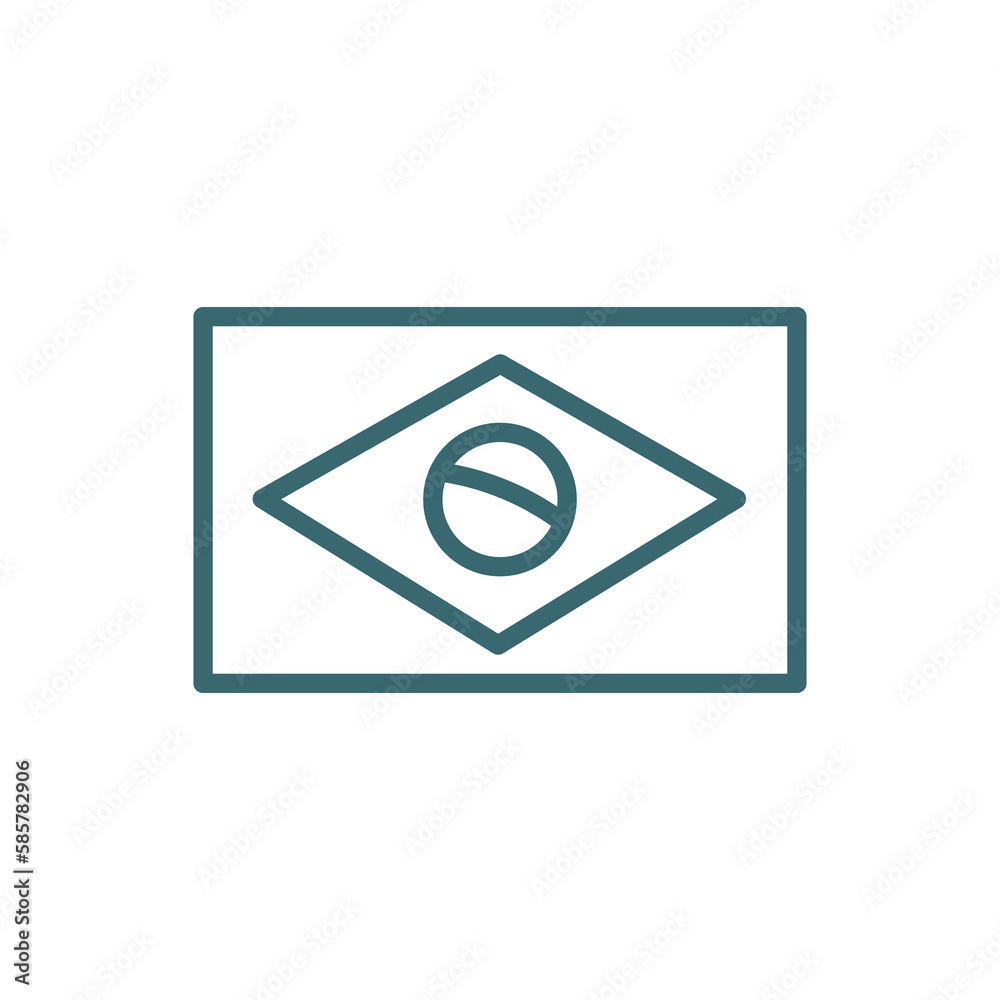 brazil flag icon. Thin line brazil flag icon from culture and ...