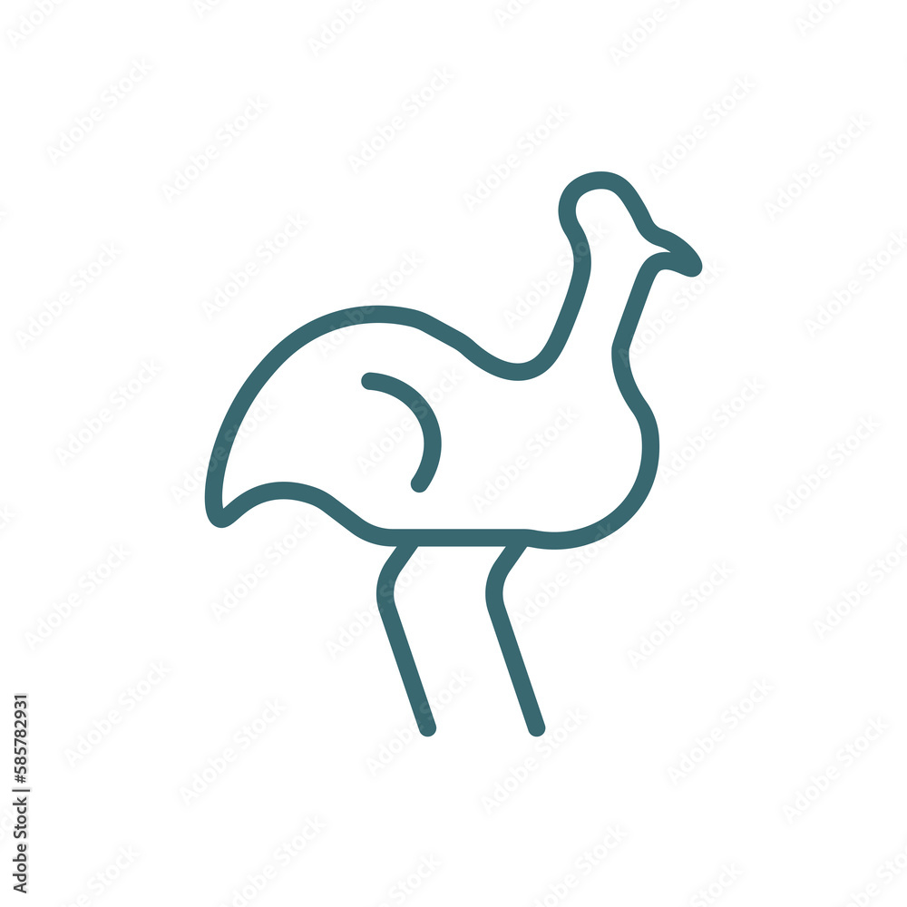 australian emu icon. Thin line australian emu icon from culture and ...