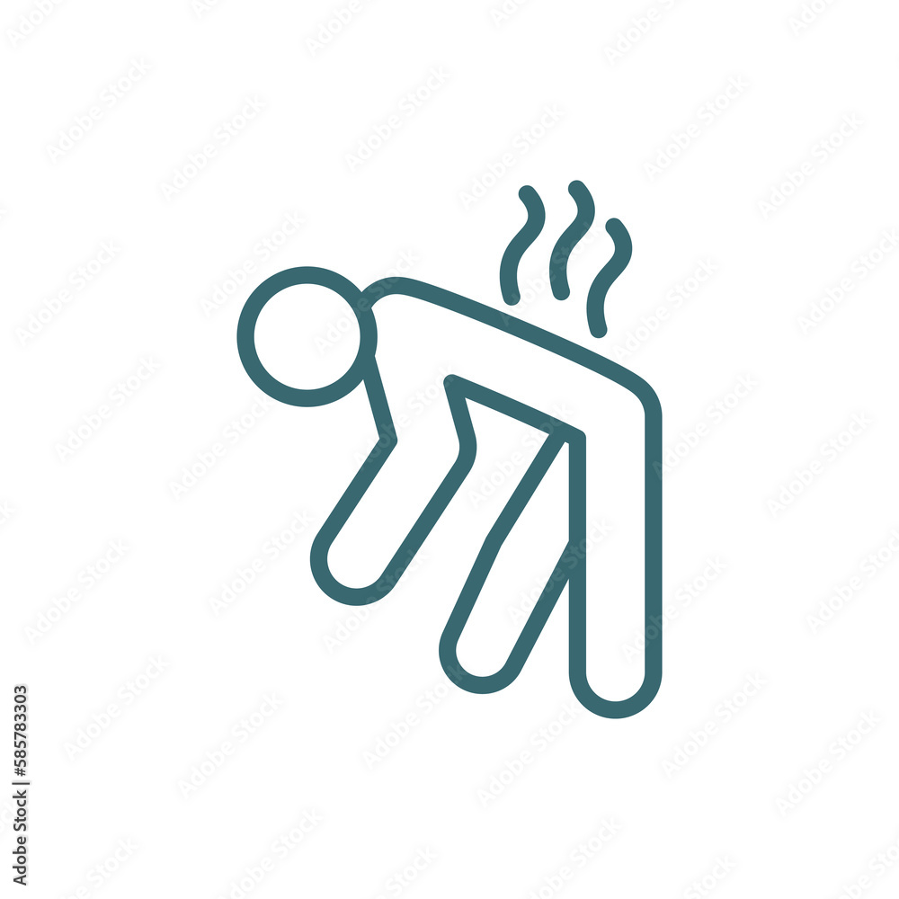 exhausted human icon. Thin line exhausted human icon from feeling and ...