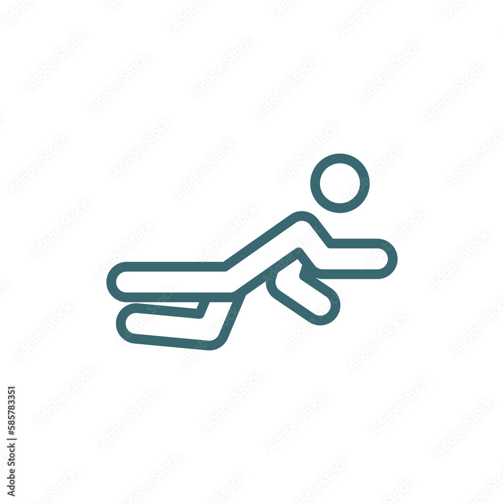 down human icon. Thin line down human icon from feeling and reaction ...