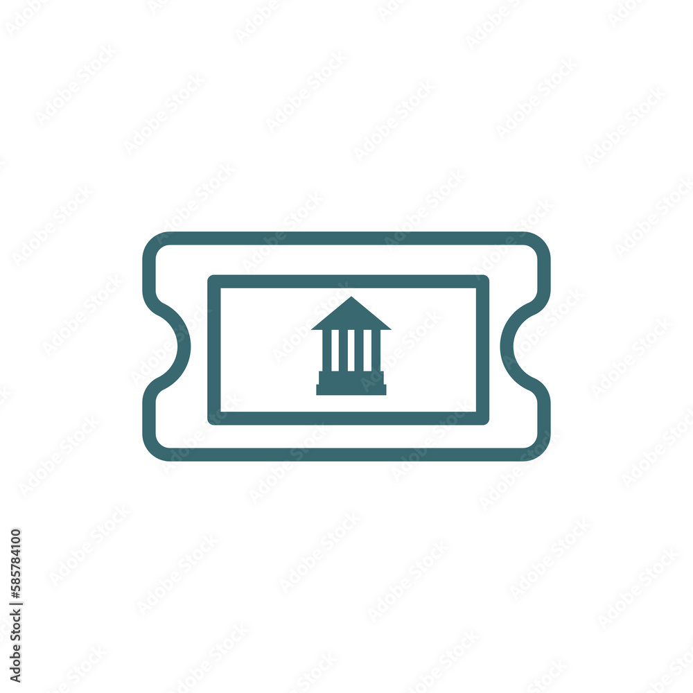 museum ticket icon. Thin line museum ticket icon from museum and ...