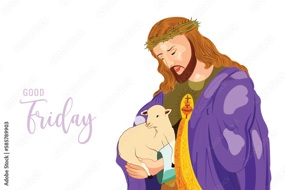 Good friday with jesus christ the son of god card background Stock ...