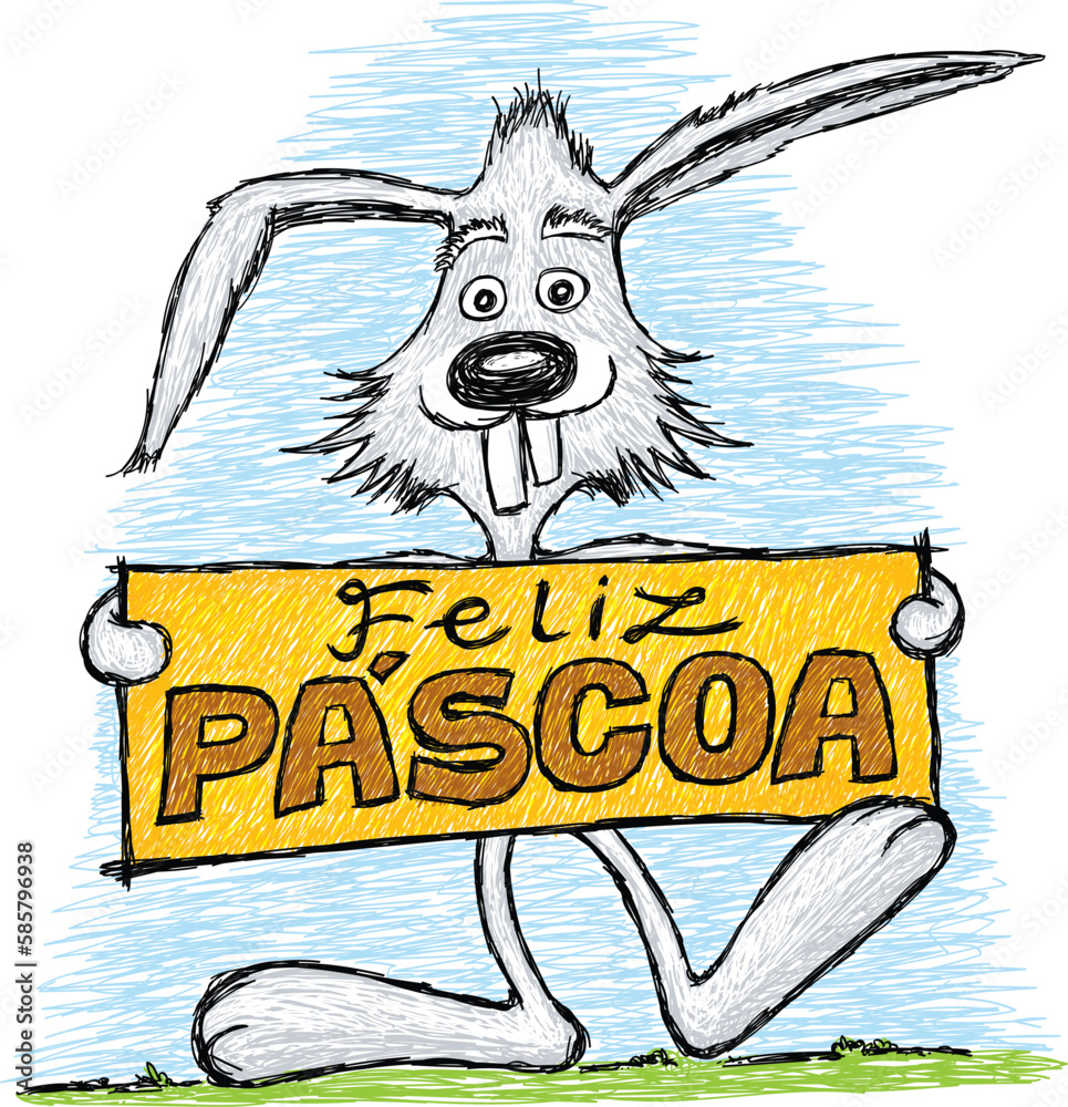 feliz pascoa portugues, coelho, pascoa, ovo de pascoa, coelho com ovo ...