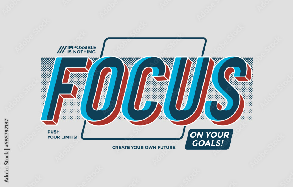 Vetor de Focus on your goals, modern and stylish motivational quotes ...