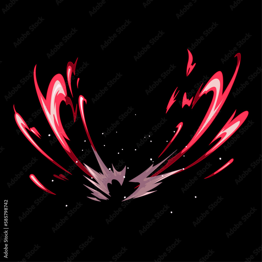 slash attack effect anime illustration Stock Vector | Adobe Stock
