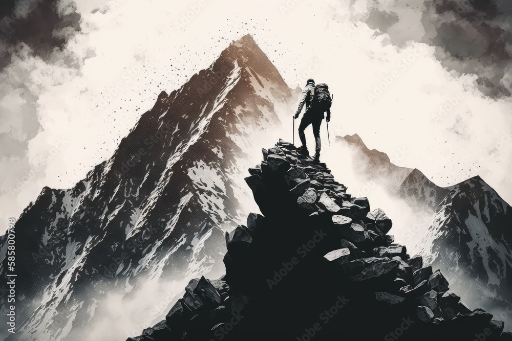 Man Climbing Mountain Wallpaper