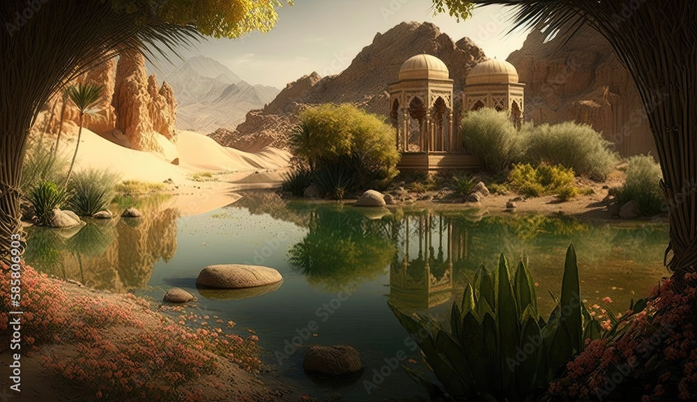 Islamic landscapes, a fusion of art and nature, embodying the Islamic ...