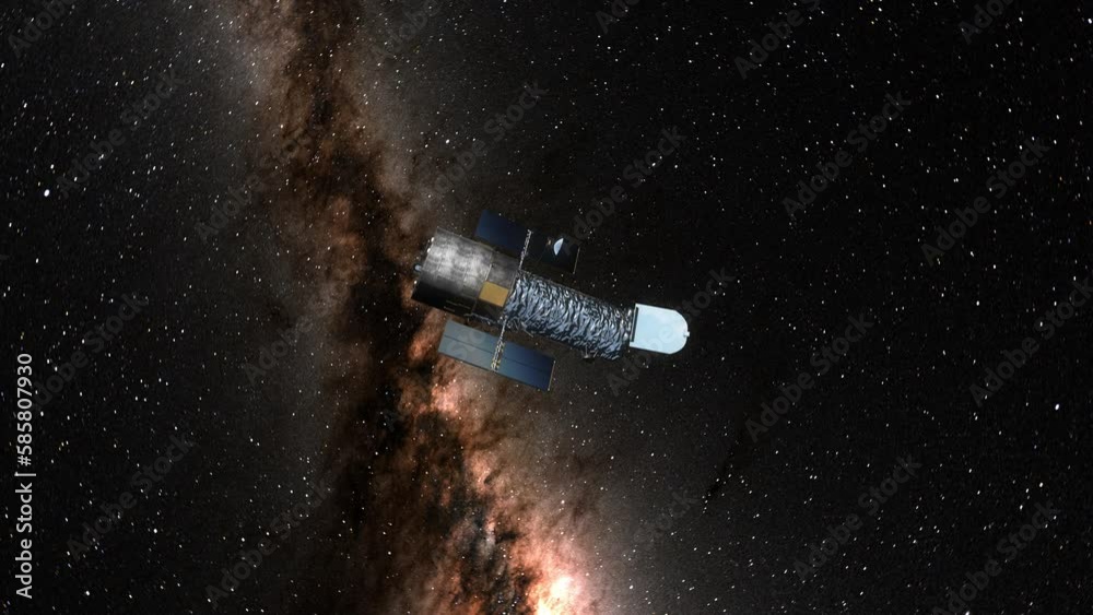 Hubble Space Telescope Revolving and Aligning to Take Pictures of Milky ...
