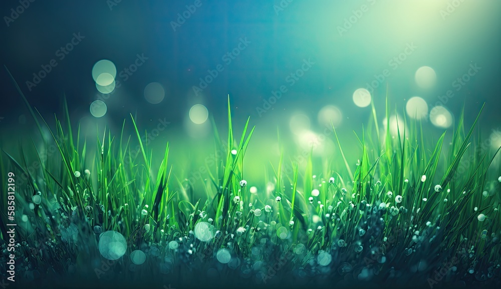 green grass with dew drops 4k background wallpaper Stock Illustration ...