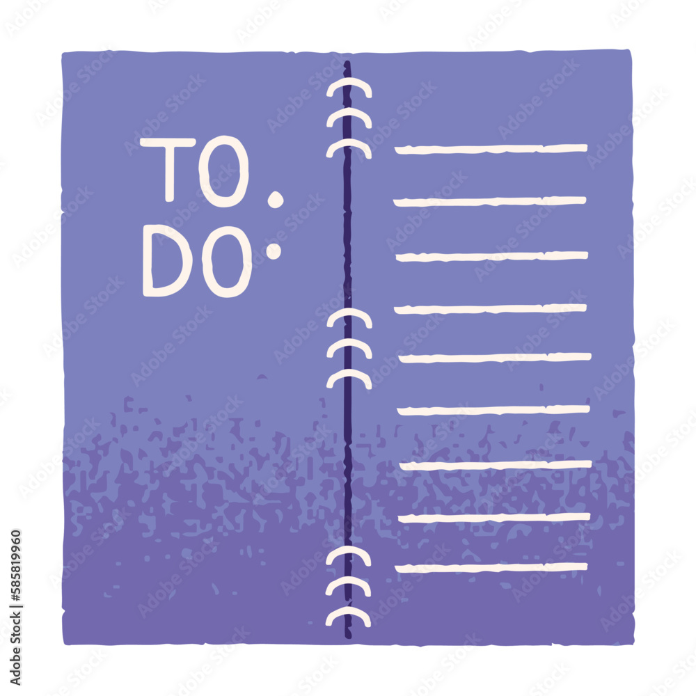 To-do list, planner. Open notebook with lined paper pages. Notepad ...