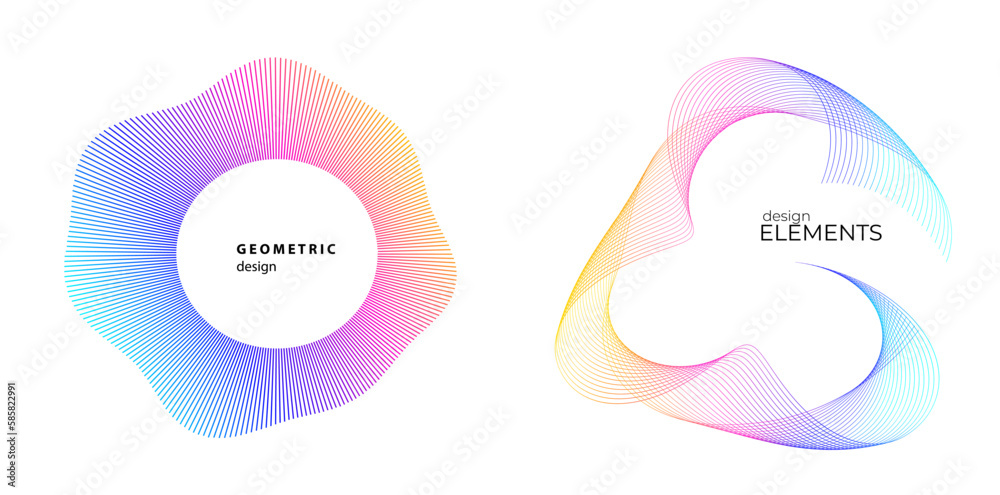 Set design element circle. Isolated bold vector colors golden ring from ...