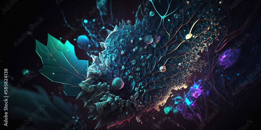 Nature Meets Technology: A 3D Wallpaper with AI Elements Blending ...