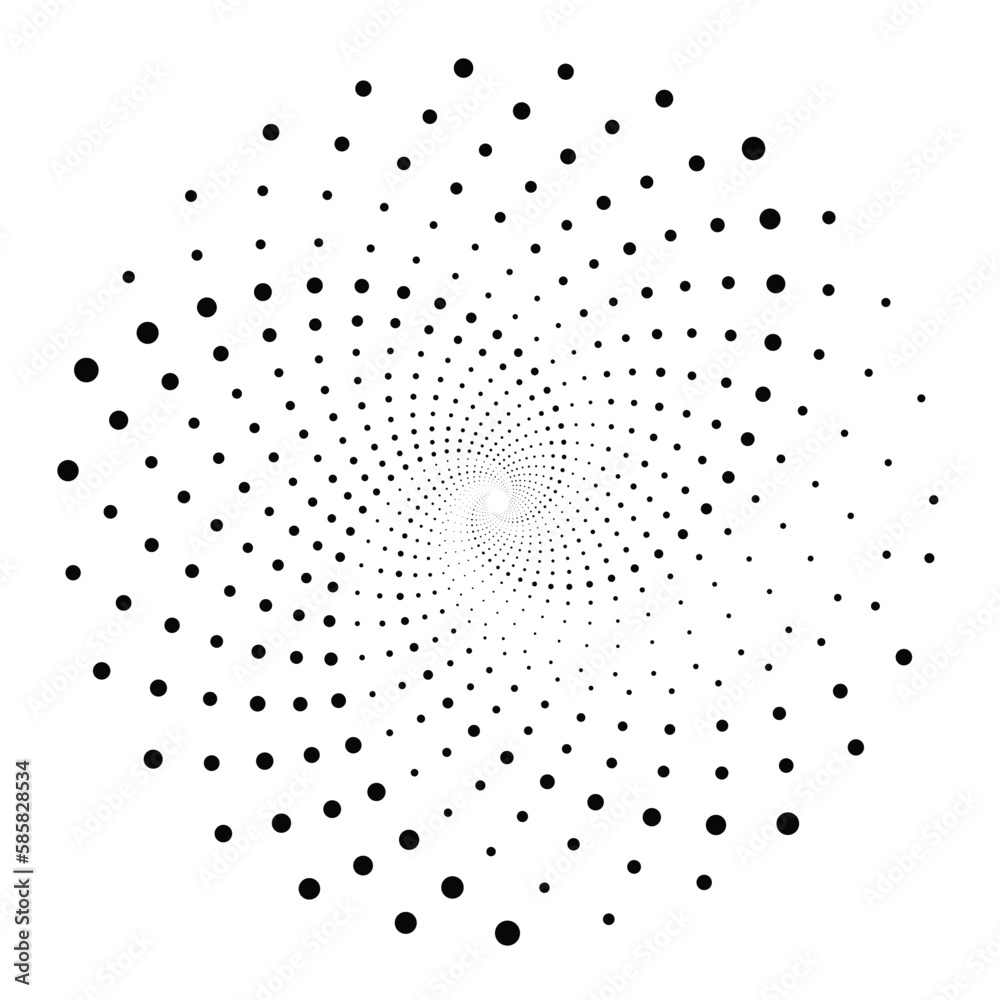 Abstract spiral circle dot. Sunburst. Art.Technology Decoration. Vector ...