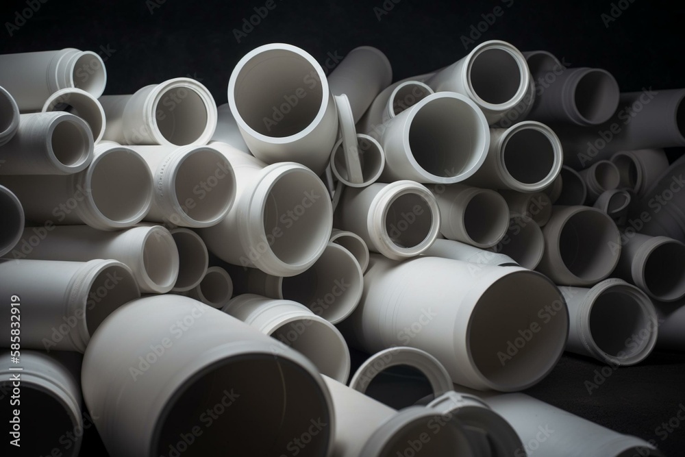 white plastic drainage sewer pipes on transparent background ...