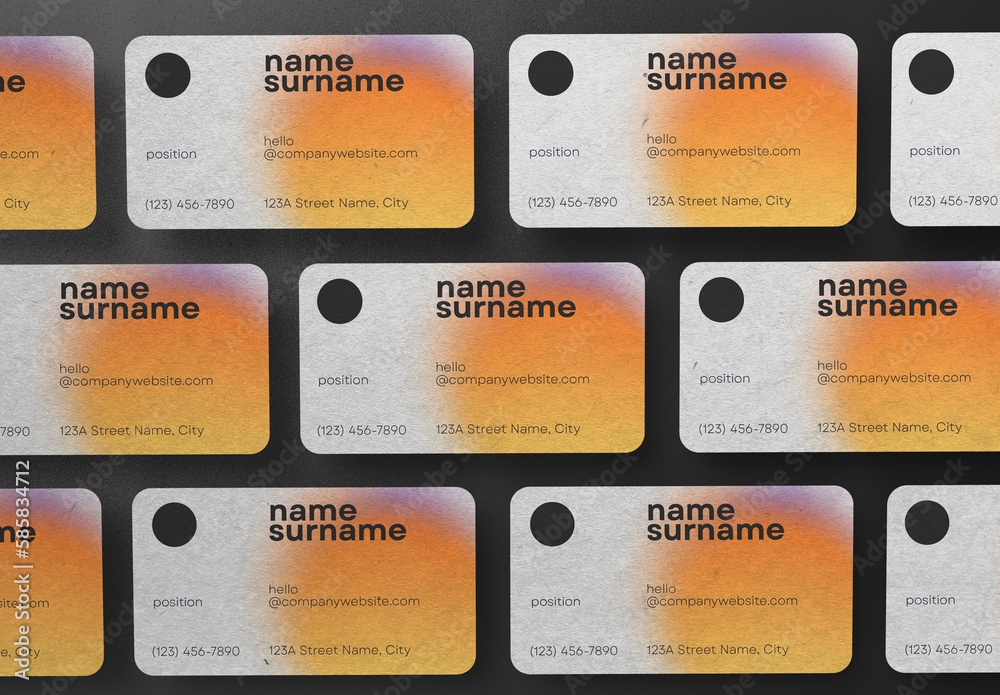 Rounded Corner Business Card Mockup – Seamless Grid Layout for ...