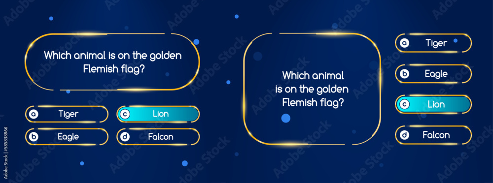 Quiz questions and test menu choice. Vector interface of modern digital ...
