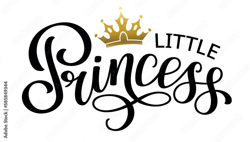 Little Princess lettering. Hand calligraphy text for logo or lettering ...
