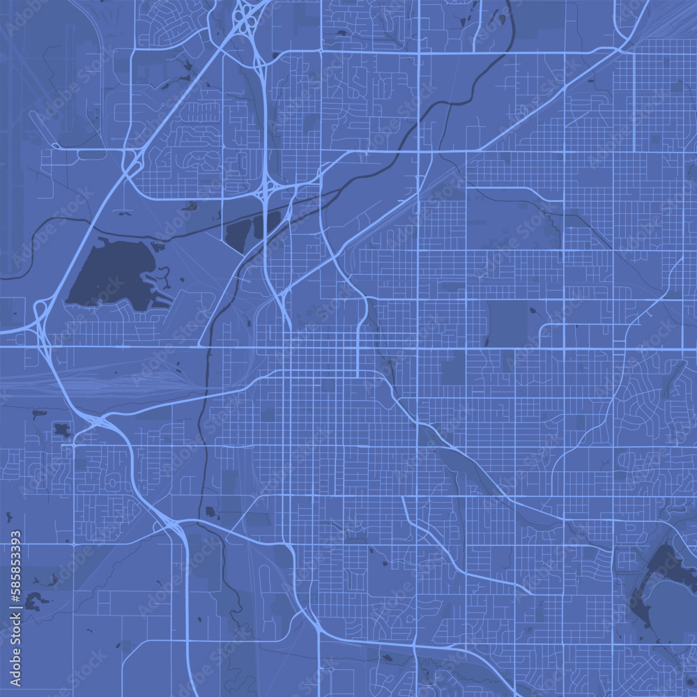 Blue Lincoln map, Nebraska, detailed municipality map. skyline panorama ...