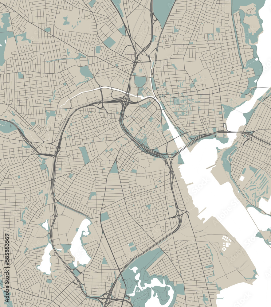 Detailed map of Providence city, capital of the US state of Rhode ...