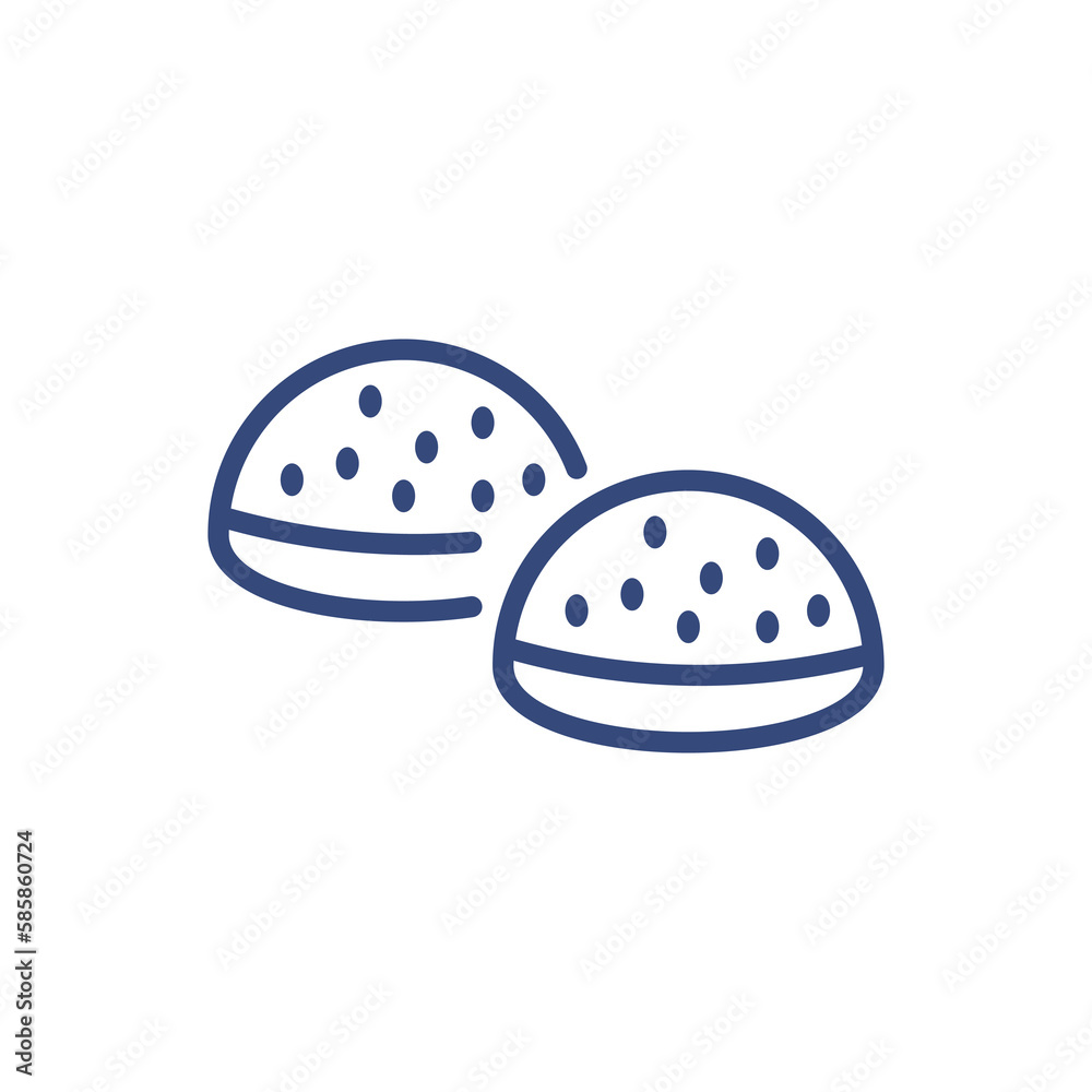 buns icon. Thin line buns icon from happy easter collection. Outline ...