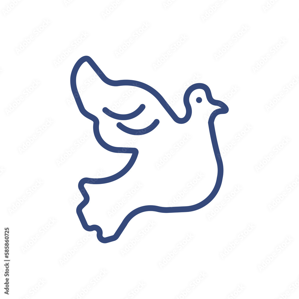 dove icon. Thin line dove icon from happy easter collection. Outline ...