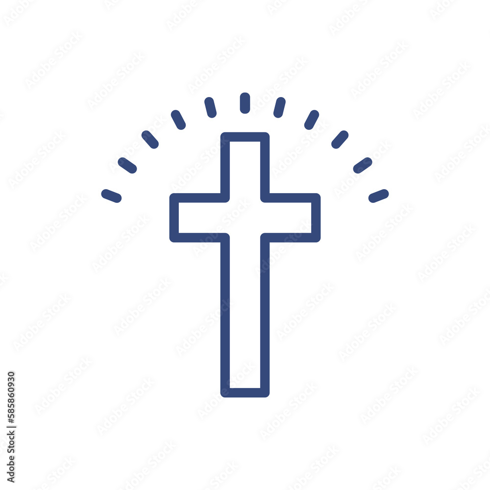 cross icon. Thin line cross icon from happy easter collection. Outline ...
