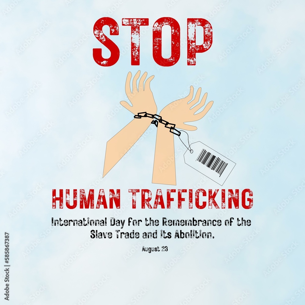 Illustration of Hands with Wrist Tied Together, Human Trafficking ...