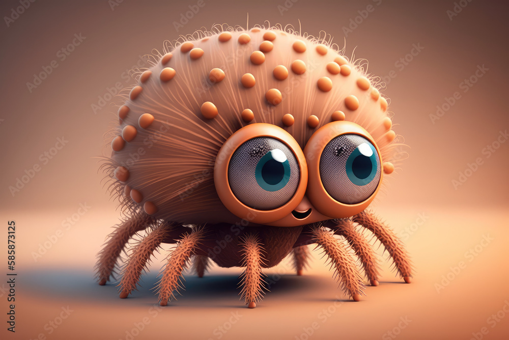 Cute funny insect cartoon character. Isolated on flat background with ...