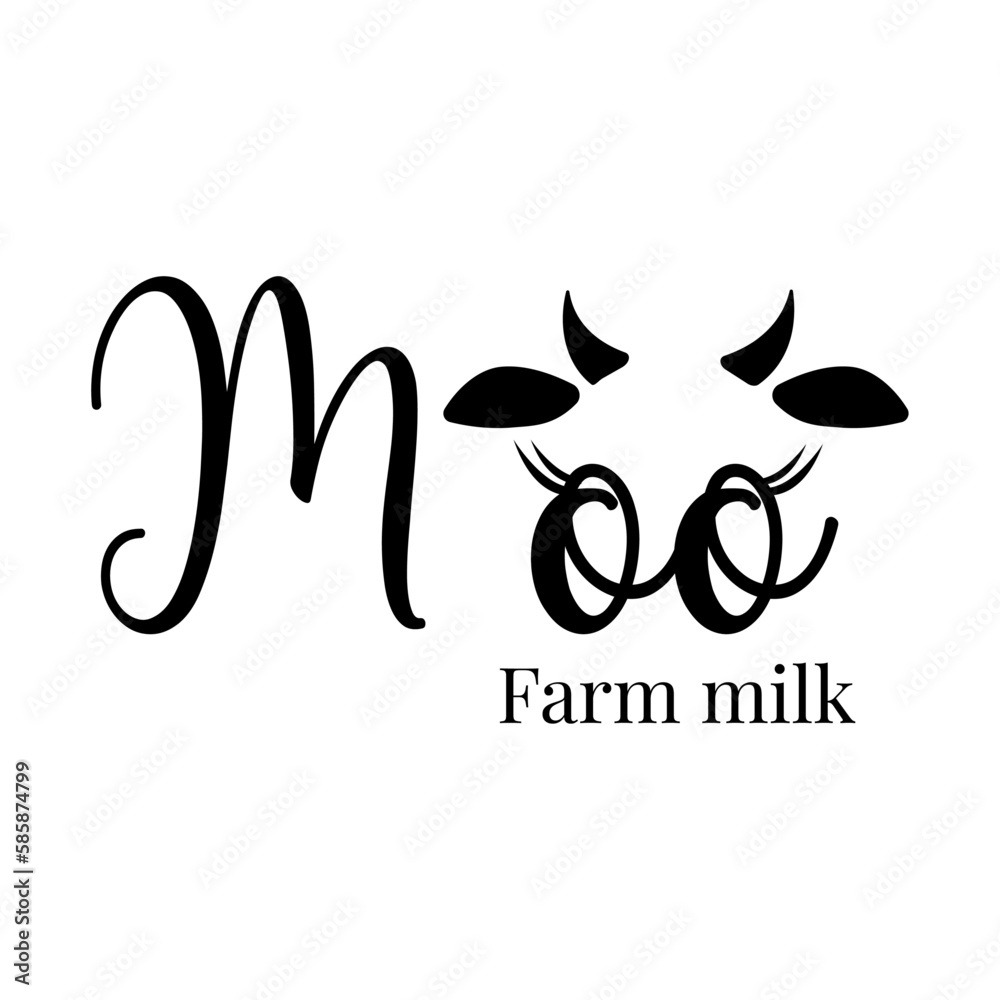 Vector Illustration Of Fresh Dairy Milk Logo Stamps For Milky Natural Product Farm Milk Stock