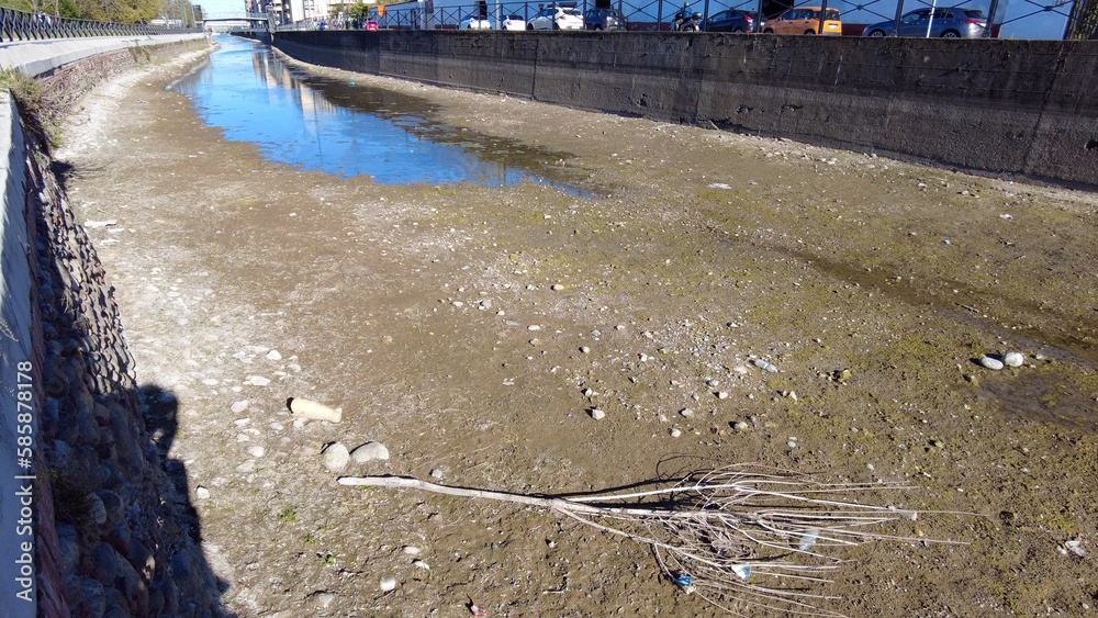Europe, Italy , Milan 2023 - drought and aridity in Navigli canal river ...