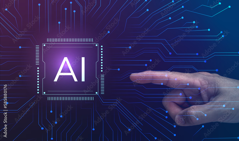 The concept of artificial intelligence (AI). Machines and deep learning ...