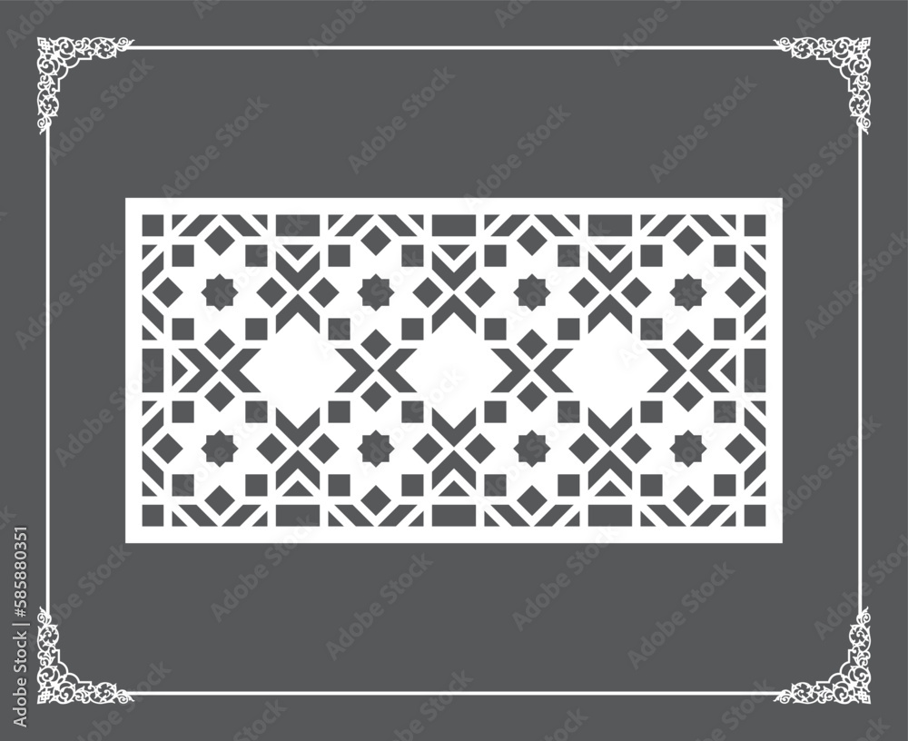 Gold Islamic oriental ceiling and wall pattern on anthracite background ...
