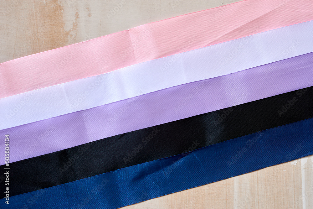 Colors used in the gender fluid pride flag Stock Photo | Adobe Stock