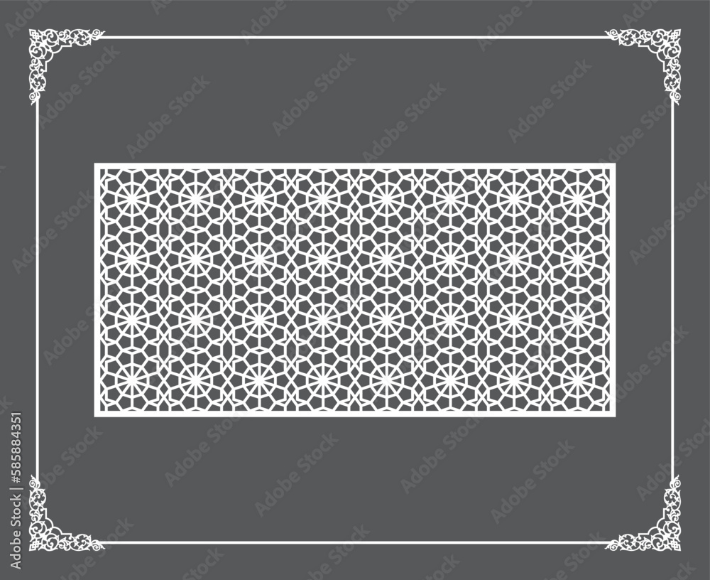 Gold Islamic oriental ceiling and wall pattern on anthracite background ...