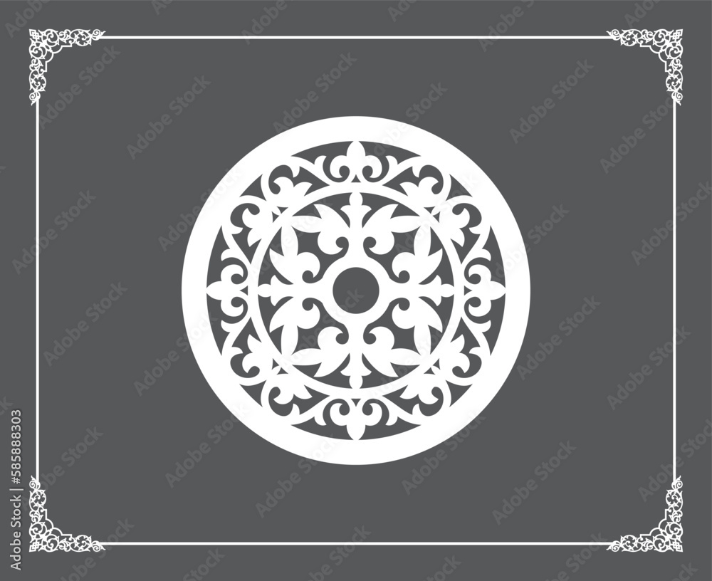 Gold Islamic oriental ceiling and wall pattern on anthracite background ...