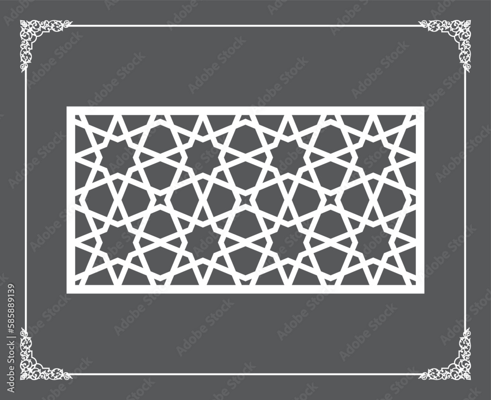 Gold Islamic oriental ceiling and wall pattern on anthracite background ...