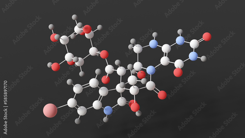 surugatoxin molecule, molecular structure, venom, ball and stick 3d ...