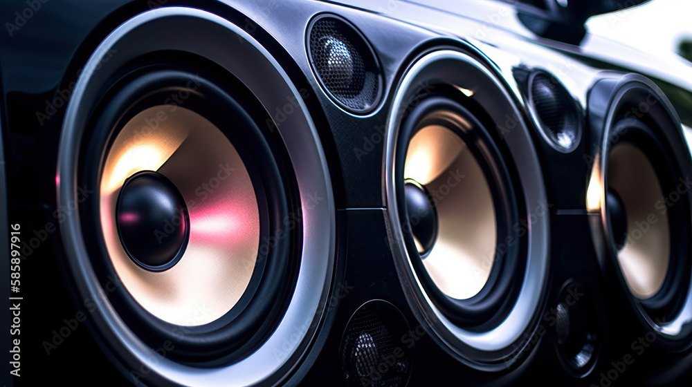 car audio system speakers, bass music in the car generative ai Stock ...